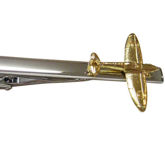 Kiola Designs | Accessories | Gold Toned Retro Plane Square Tie Clip ...